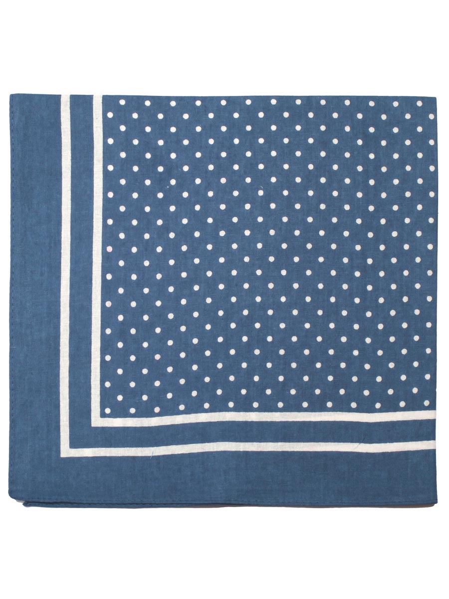 Denim & White Spot, Extra Large Pure Cotton Spotted Handkerchief