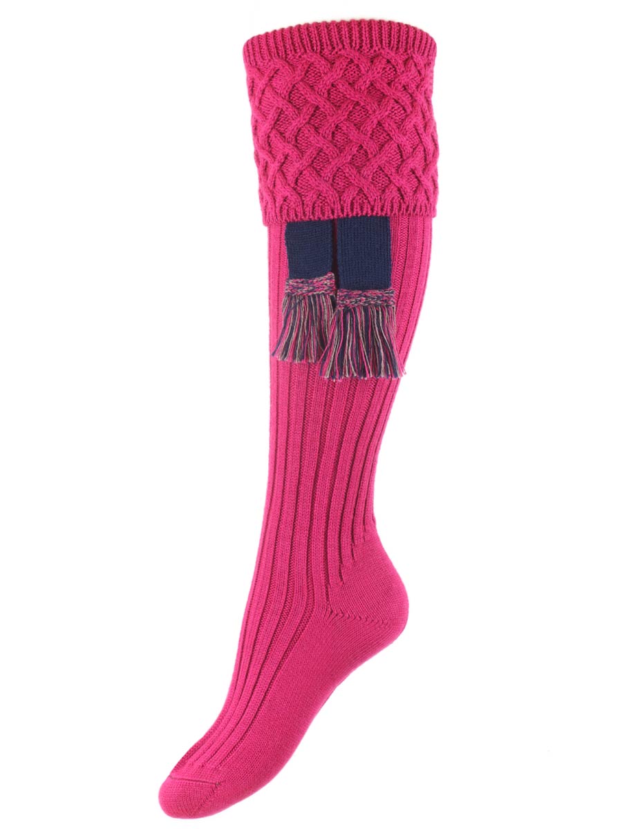 Fuchsia Pink Women's Rannoch Shooting Socks | British Made