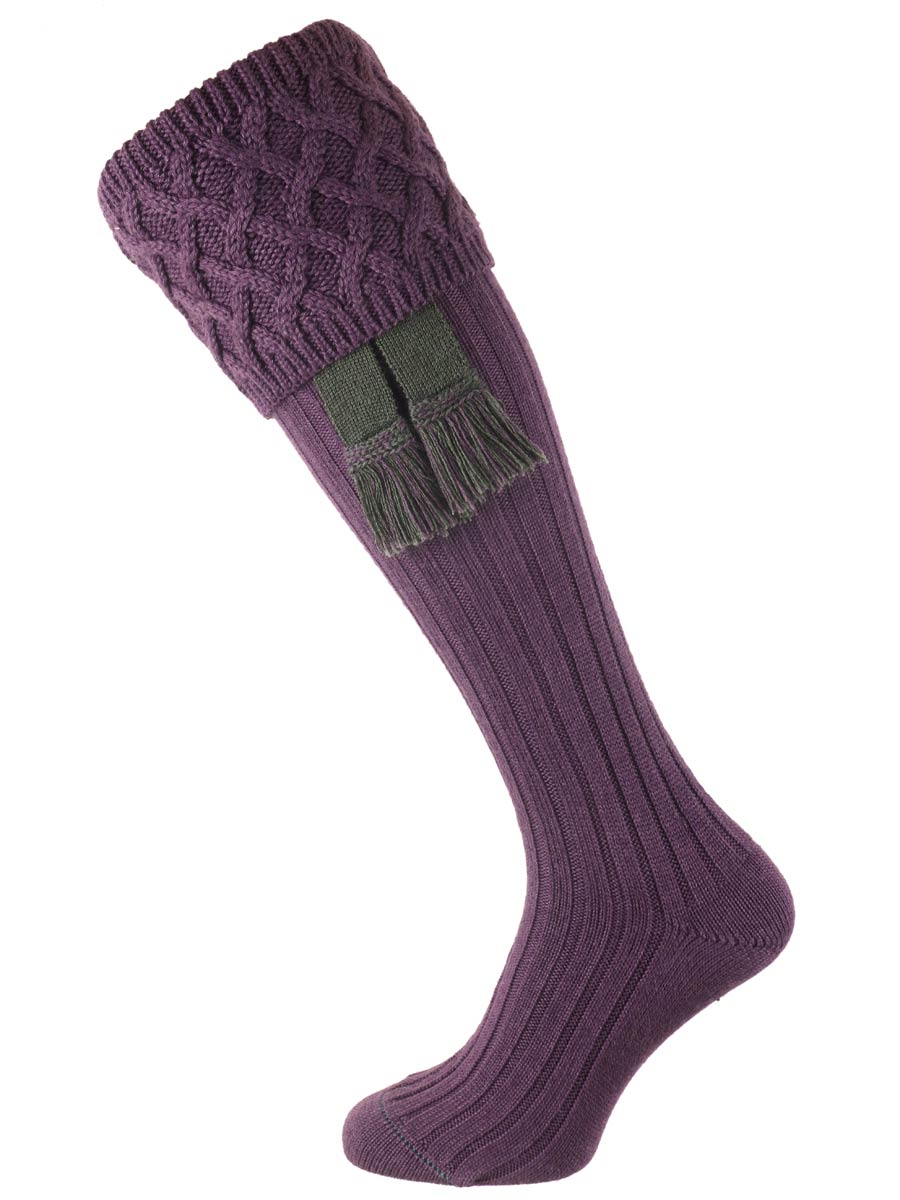 Rannoch Shooting Socks in Thistle | Worldwide Delivery
