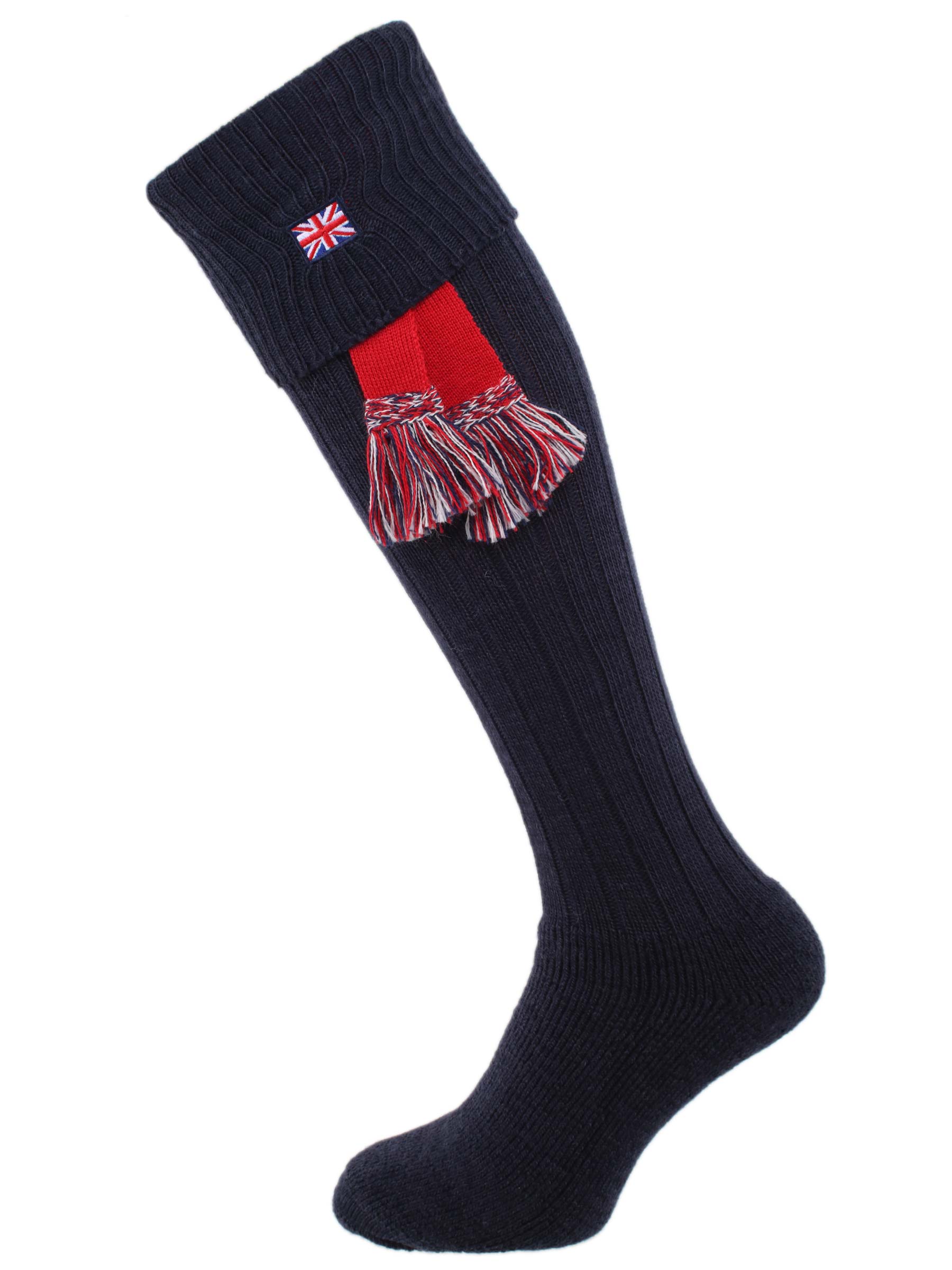 Union Jack Wool Shooting Socks, Navy | The Shooting Sock Co.