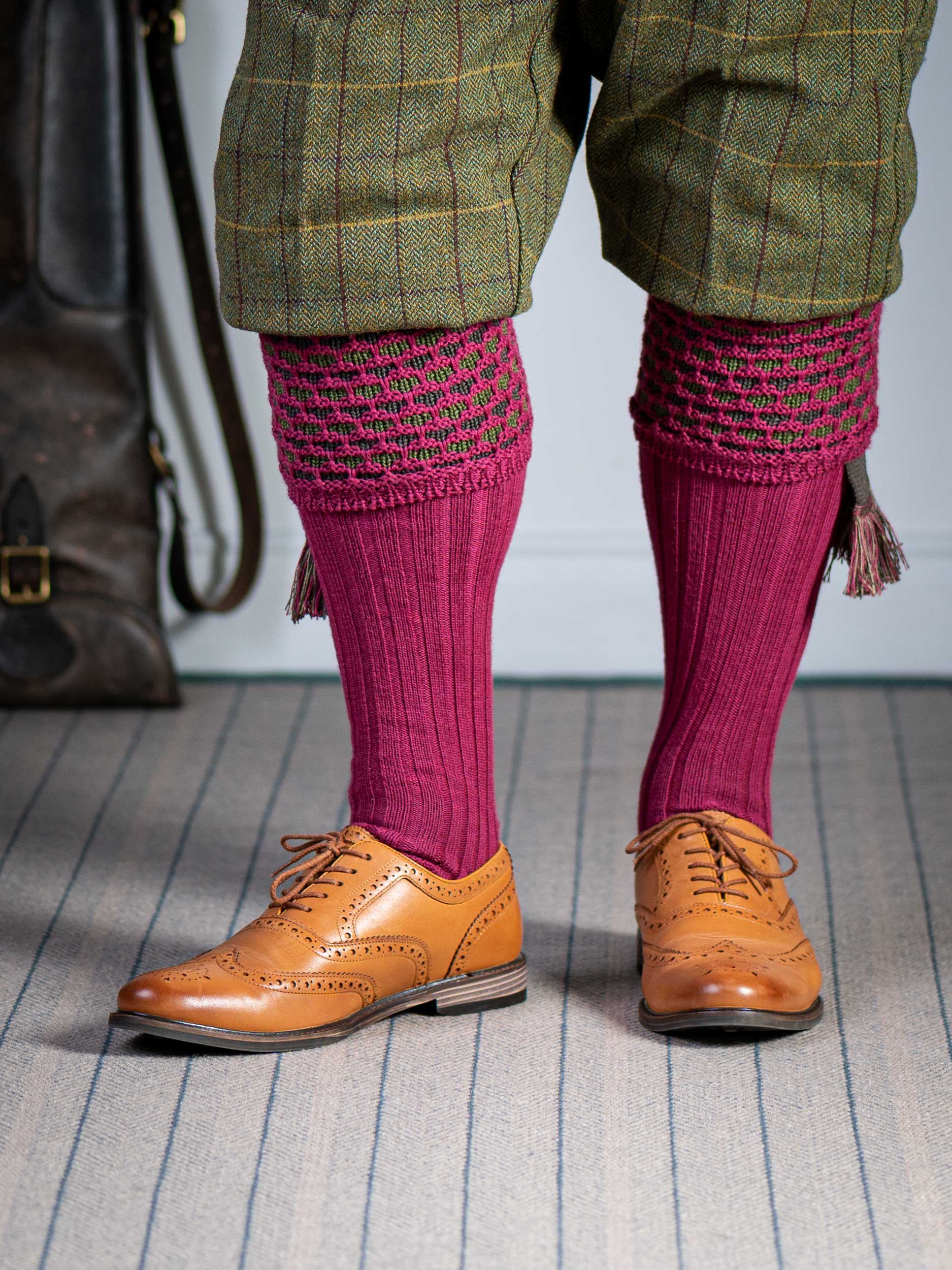 Crushed Raspberry Honeycomb Shooting Socks | UK Made